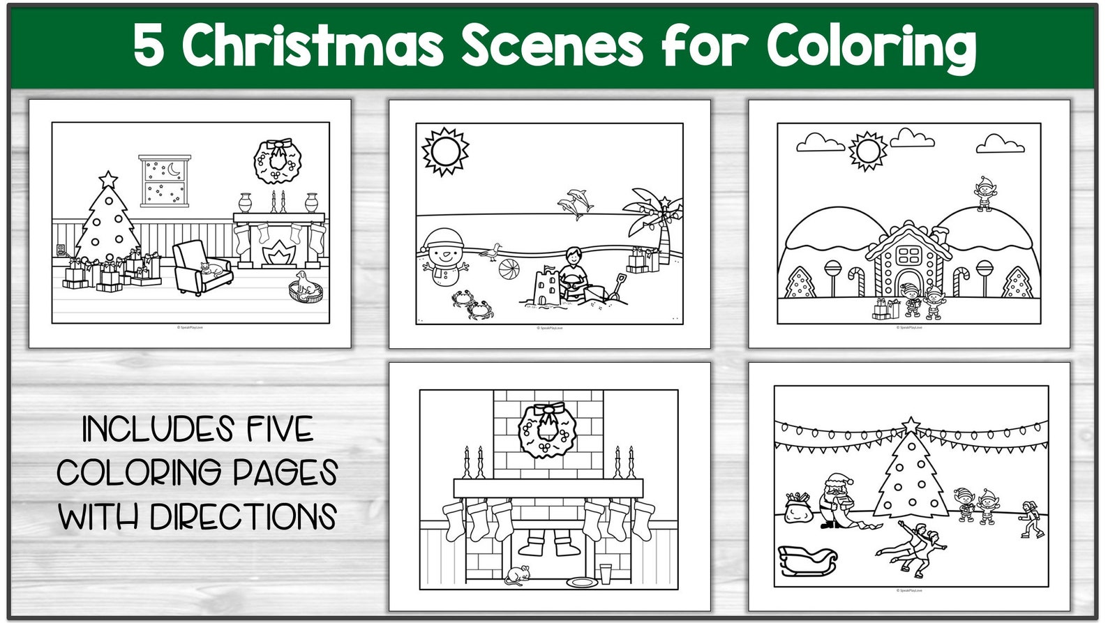 Printable Christmas Following Directions Coloring Pages, Digital ...