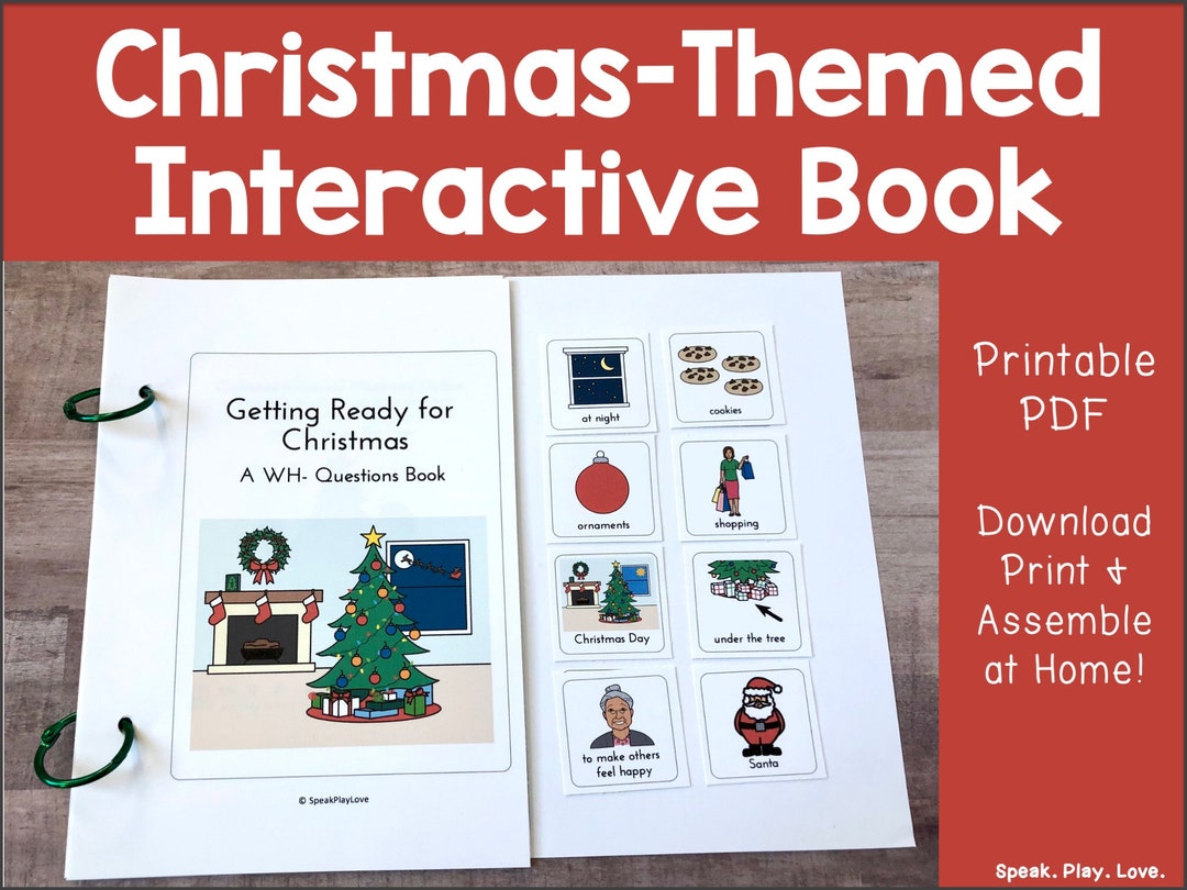Printable Christmas Interactive Book With Wh Questions, Christmas ...
