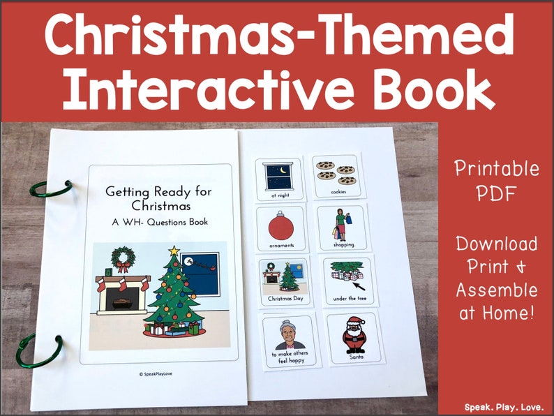 Printable Christmas Interactive Book With Wh Questions, Christmas ...
