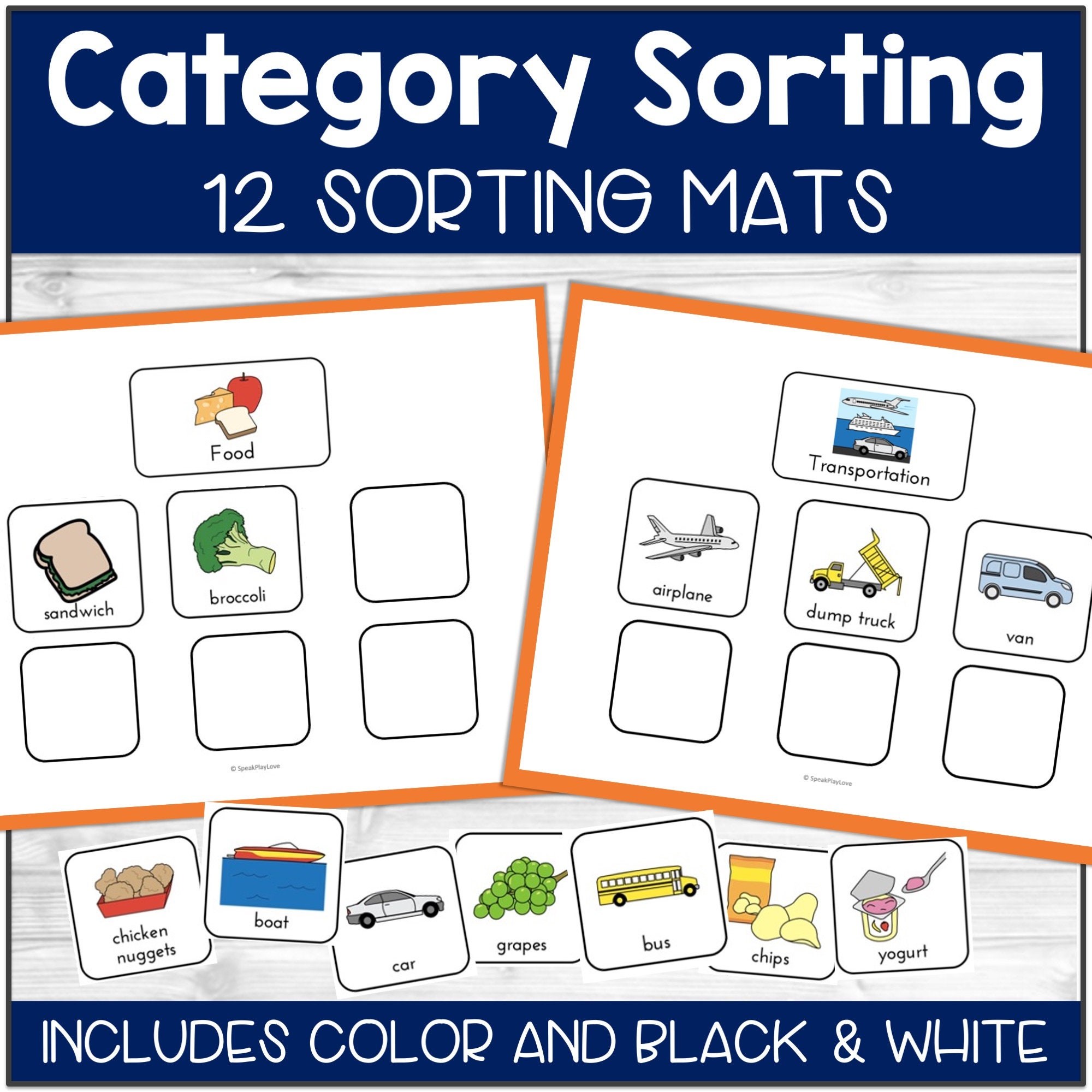 Preschool Category Sorting Activity: Printable Learning Game (digital ...