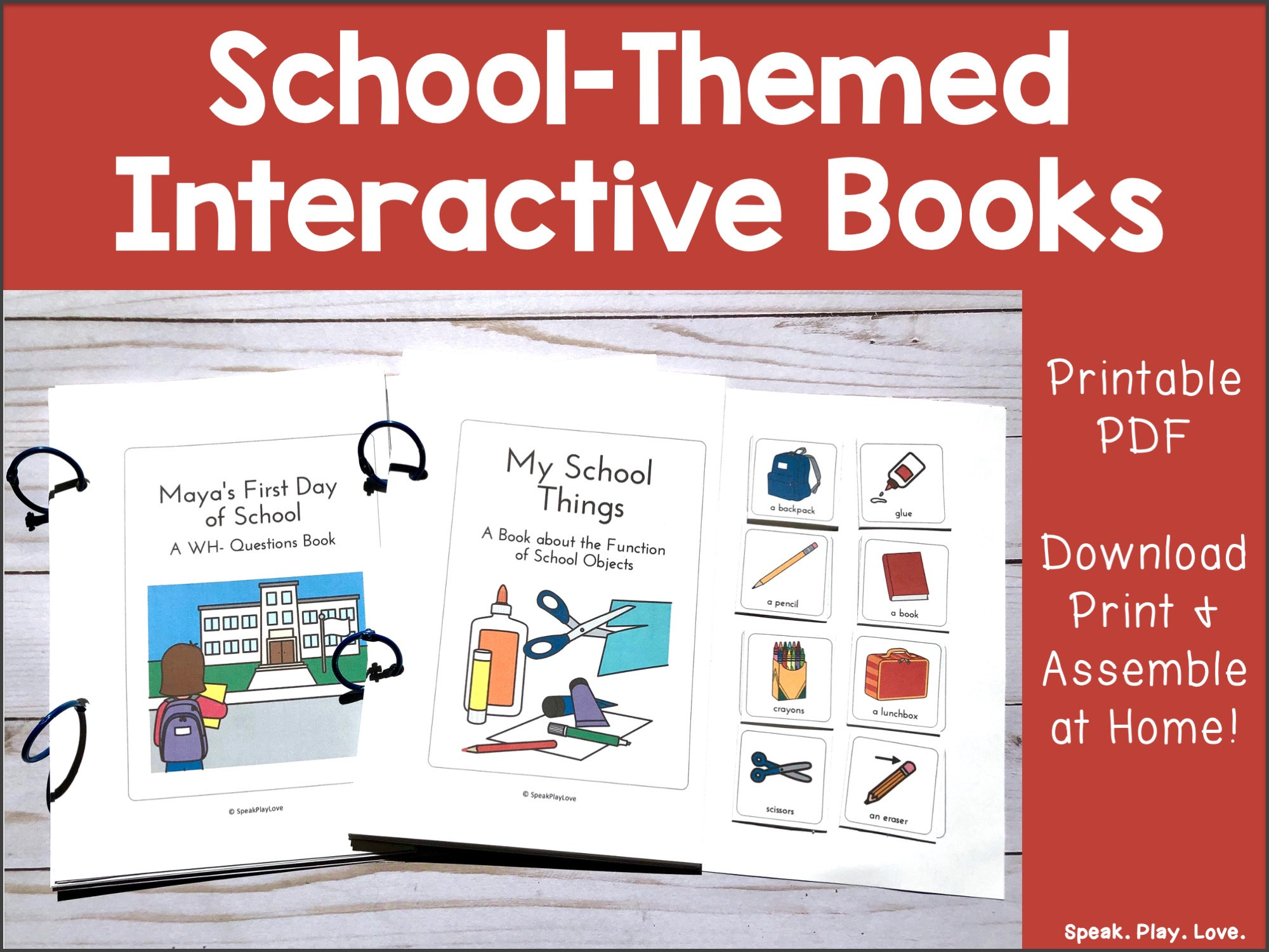Printable Interactive Books With School-theme, Back to School Speech ...