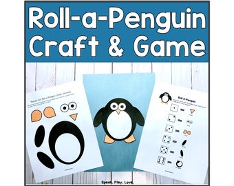 Printable Christmas Craft for Kids, Roll-a-reindeer Game and Craft for ...