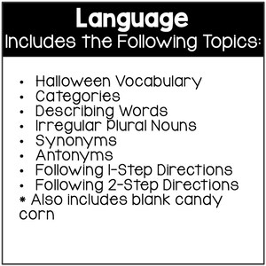 Printable Halloween Speech Therapy Craft, Articulation Worksheets, Cut ...