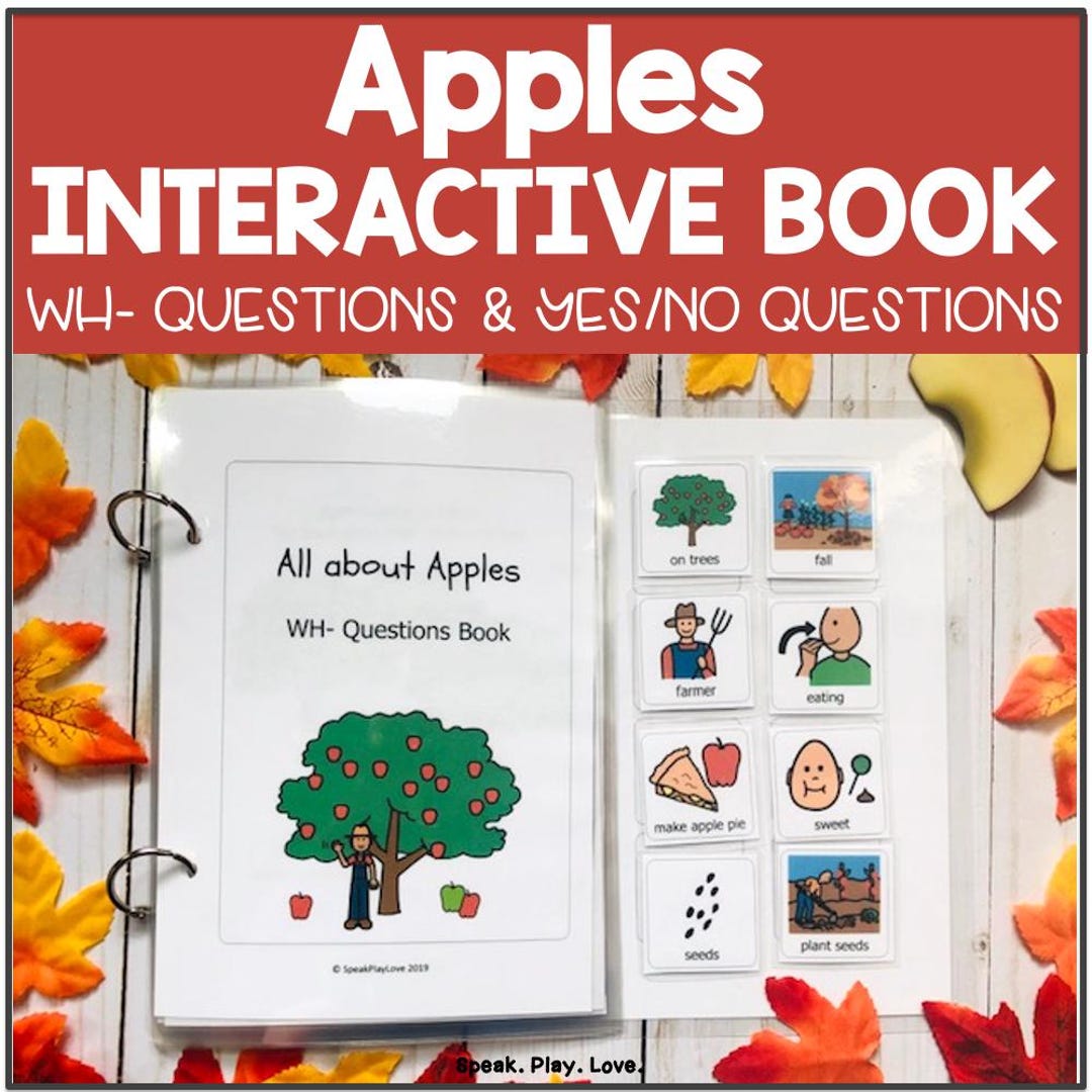 Printable Apple Interactive Book: Speech Therapy, Autism (PDF Download ...