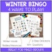 Printable Winter Bingo Activity, 32 Bingo Boards, Homeschool Game ...