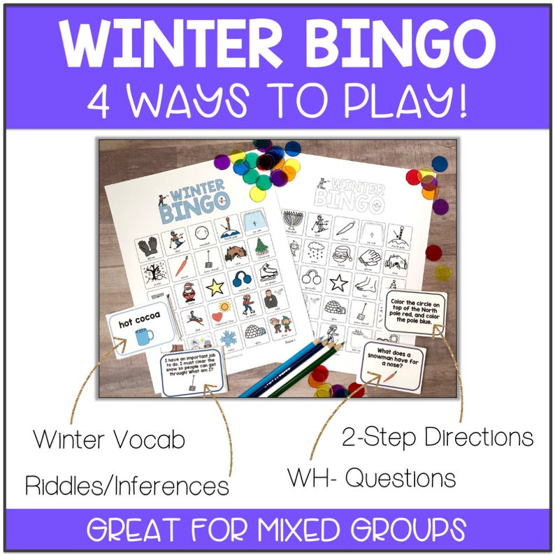 Printable Winter Bingo Activity, 32 Bingo Boards, Homeschool Game ...