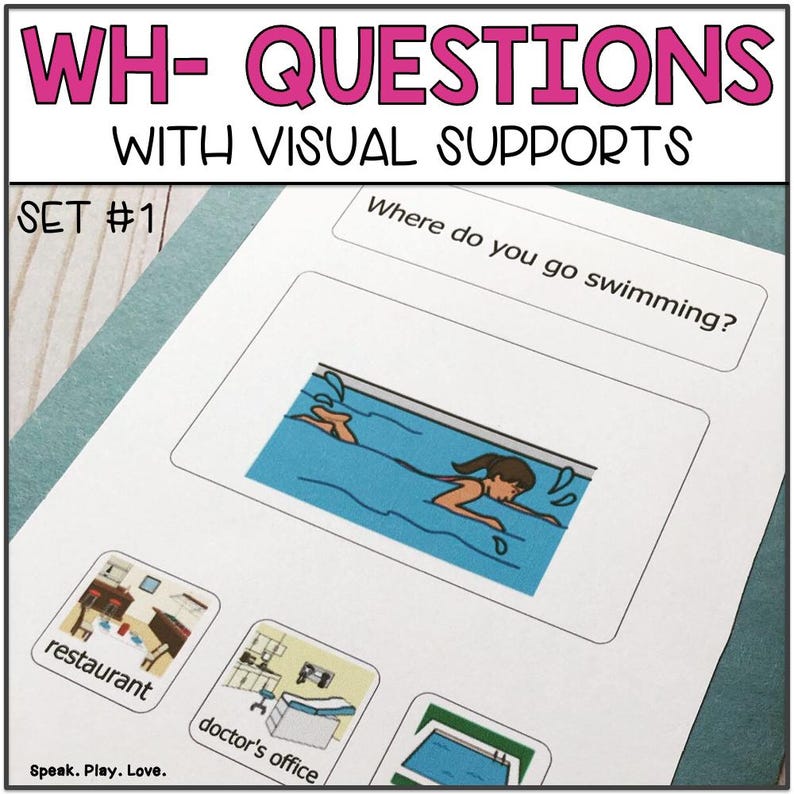 Printable Autism Activity: WH Questions Task Cards, Speech Therapy, ABA ...
