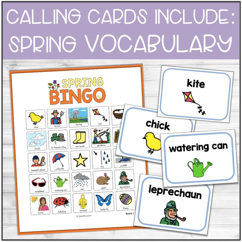 Printable Spring Bingo Activity, 32 Bingo Boards, Language Learning ...