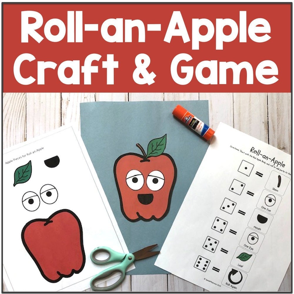 Printable Fall Craft for Kids, Roll-an-apple Game and Craft for ...