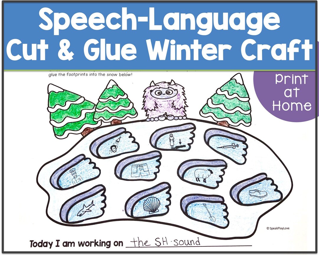 Printable Winter Speech Therapy Materials, Articulation Worksheets, Cut ...