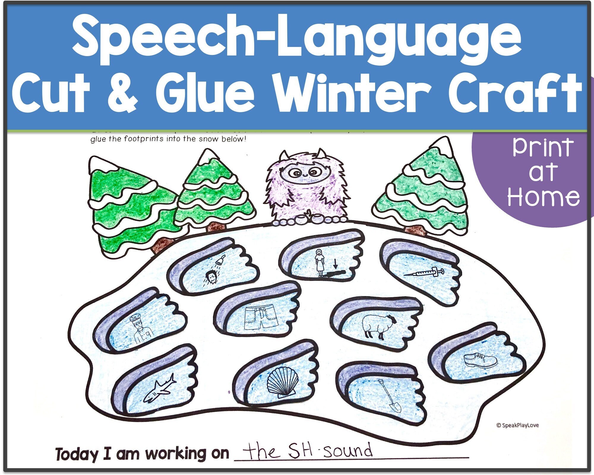 Printable Winter Speech Therapy Materials, Articulation Worksheets, Cut ...