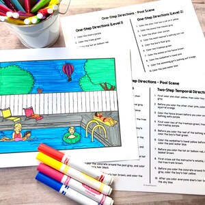 Printable Summer Following Directions Coloring Pages, Digital Download ...