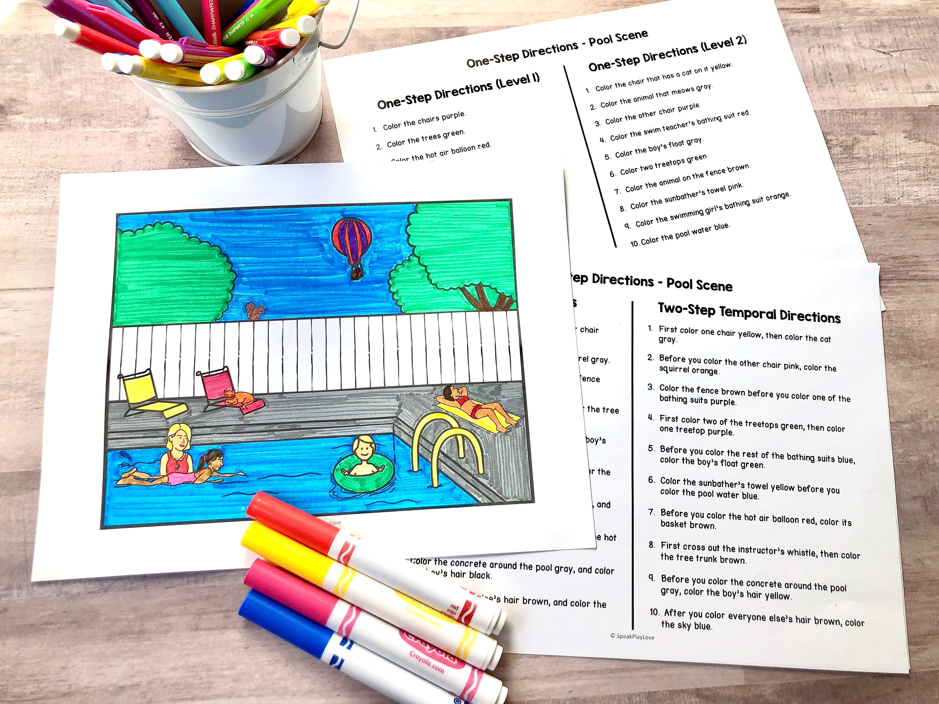 Printable Summer Following Directions Coloring Pages, Digital Download ...