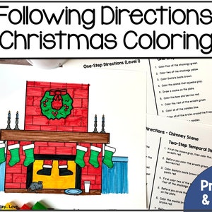 Printable Christmas Following Directions Coloring Pages, Digital ...