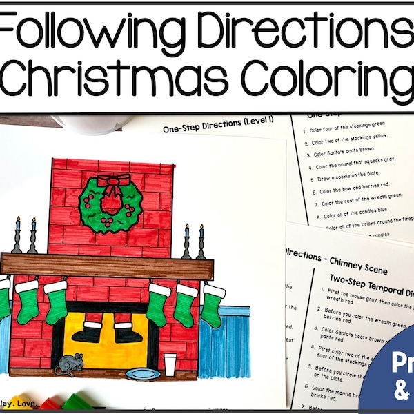 Printable Following Directions Coloring Pages, Speech Therapy Coloring ...