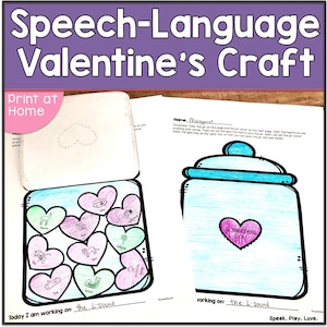 Printable Valentine's Day Speech Therapy Craft, Articulation Worksheets ...