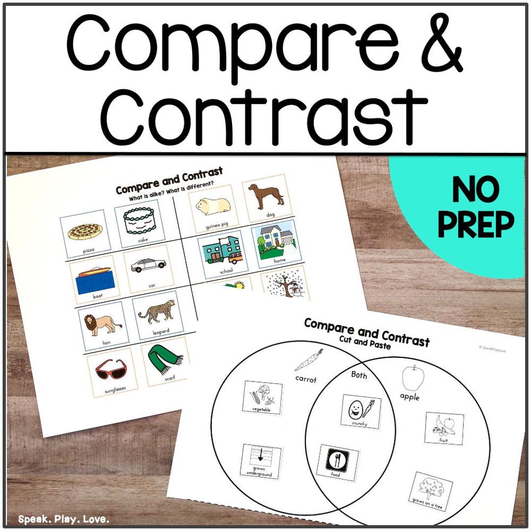 Venn Diagram Compare and Contrast Activity: Speech Therapy Materials ...