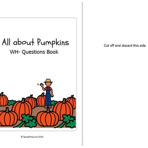 Printable Pumpkin Interactive Book With Wh Questions, Autism Activity ...