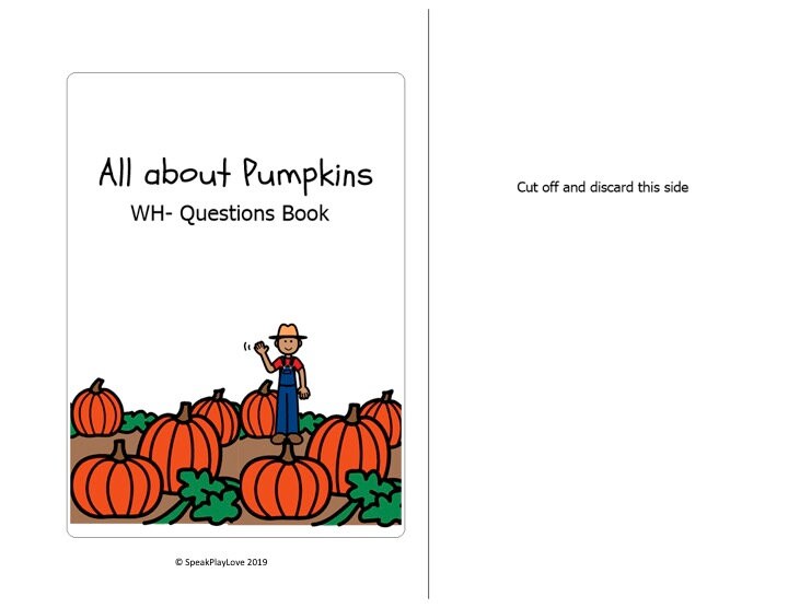 Printable Pumpkin Interactive Book With Wh Questions, Fall Speech ...