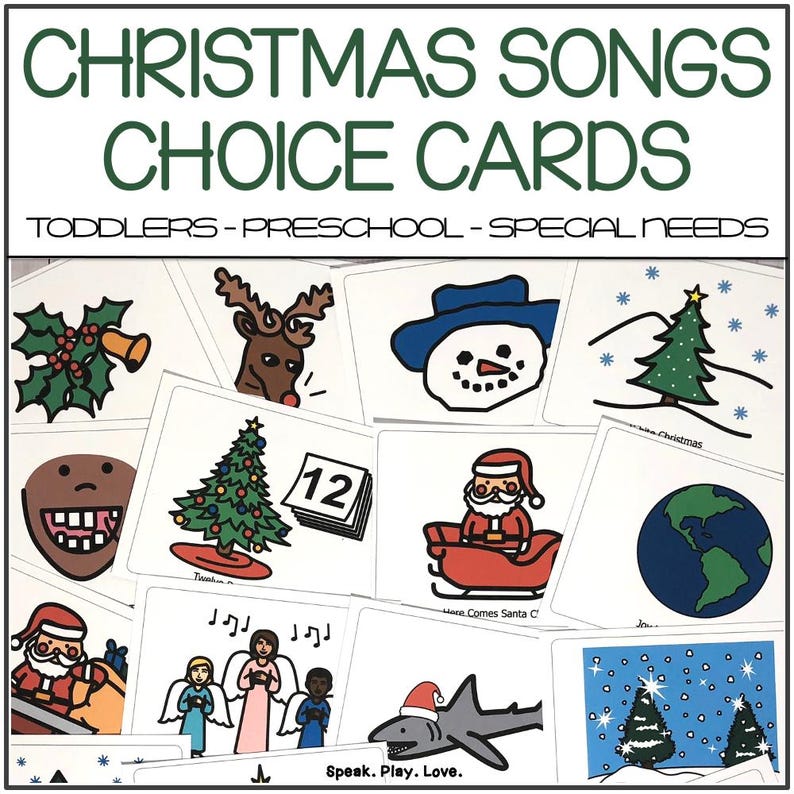 Printable Christmas Song Choice Cards for Circle Time, Toddlers ...