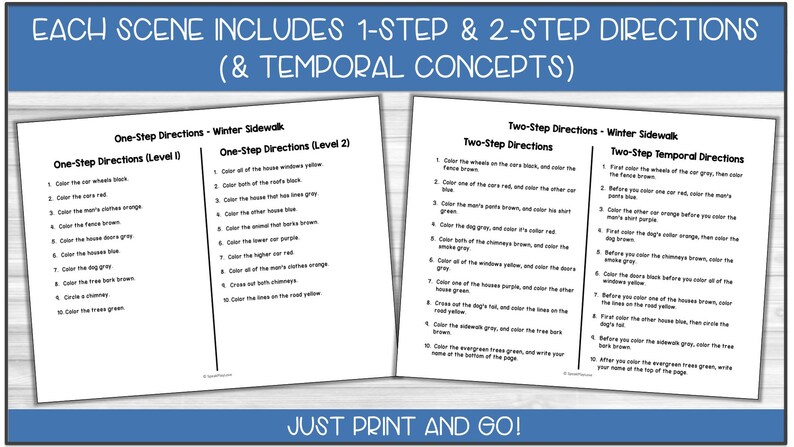 Printable Winter Following Directions Coloring Pages, Digital Download ...