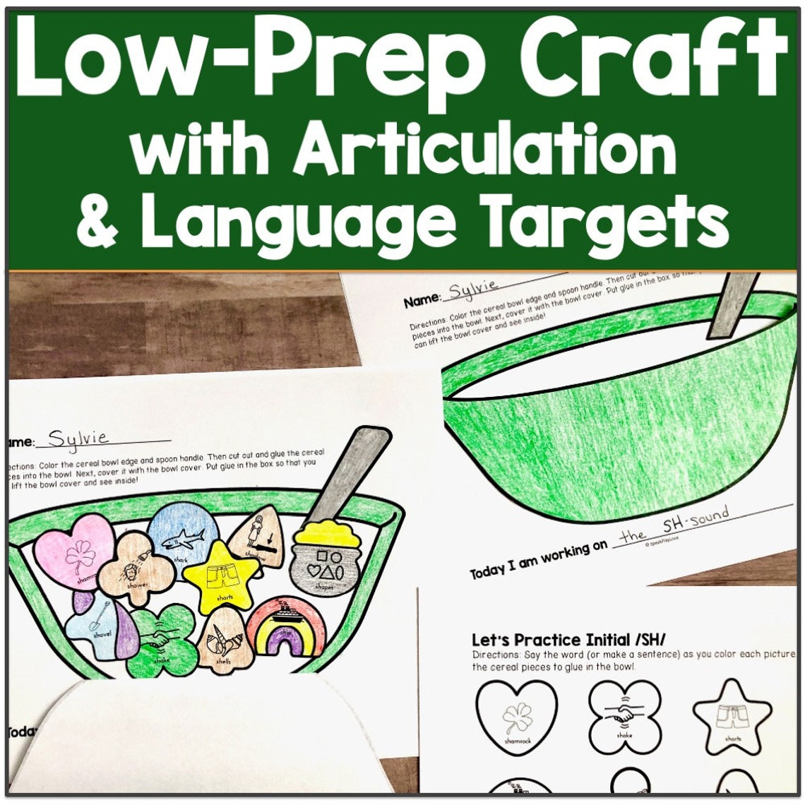 Printable St Patrick's Day Speech Therapy Craft, Articulation ...