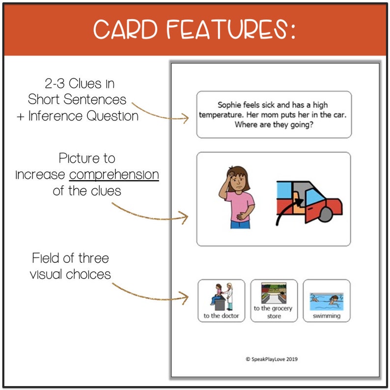 Printable Inferences Task Cards: Speech Therapy & Autism Visuals (PDF ...
