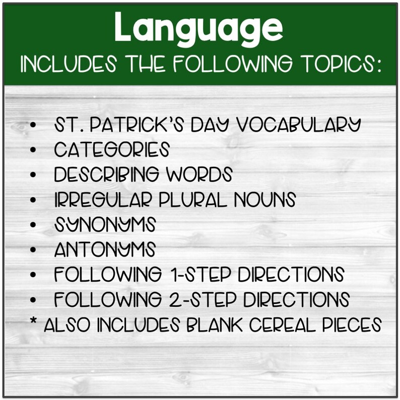 Printable St Patrick's Day Speech Therapy Craft, Articulation ...