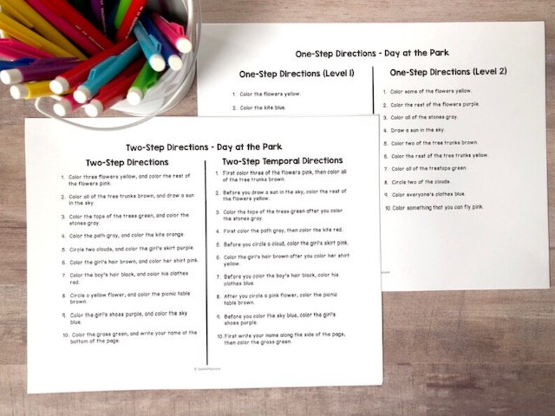 Printable Spring Following Directions Coloring Pages, Speech Therapy ...