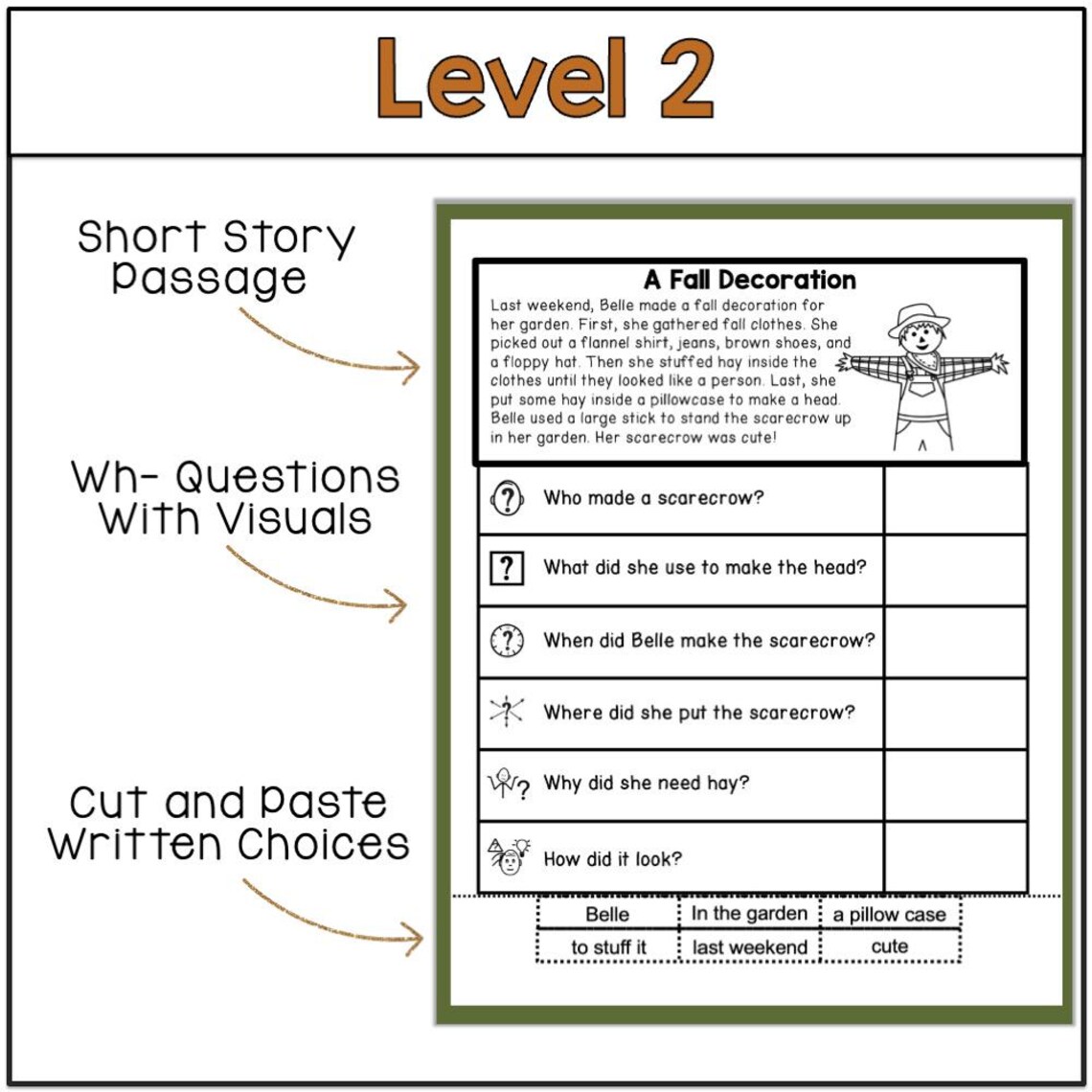 Fall Short Stories With WH Questions Printable; Listening Comprehension ...
