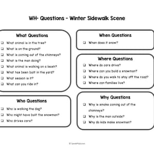 Winter WH Questions Picture Scenes: Speech Therapy Materials (digital ...