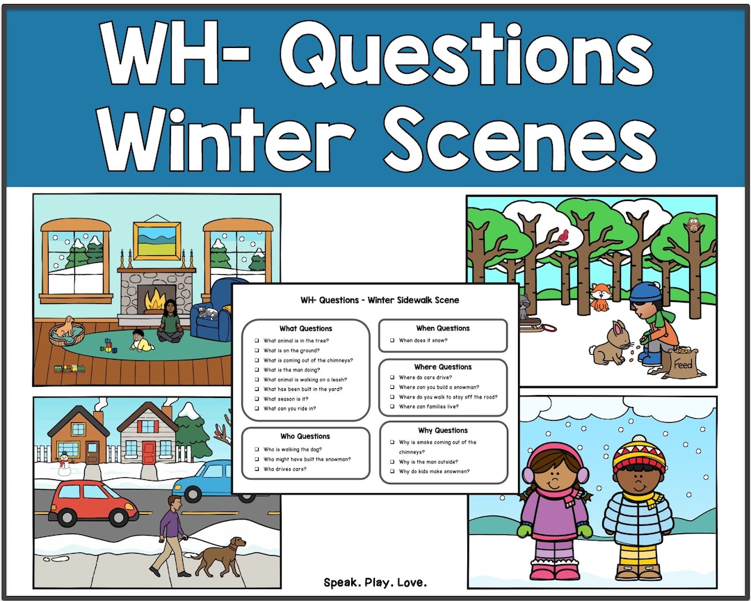 Winter WH Questions Picture Scenes, Printable, Speech Therapy Materials ...