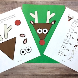 Printable Christmas Craft for Kids, Roll-a-reindeer Game and Craft for ...