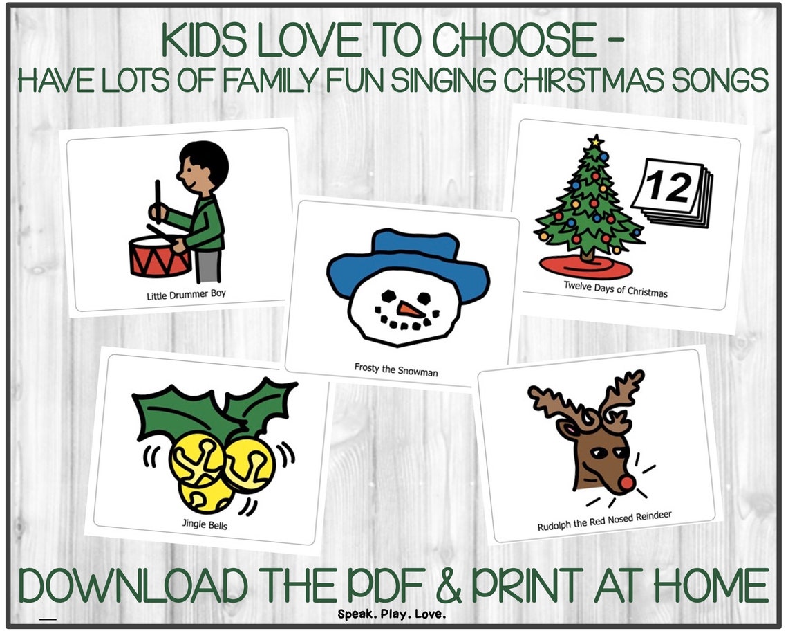 Printable Christmas Song Choice Cards for Circle Time, Toddlers ...