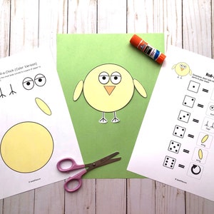Printable Spring Craft for Kids, Roll-a-chick - A Spring Game and Craft ...