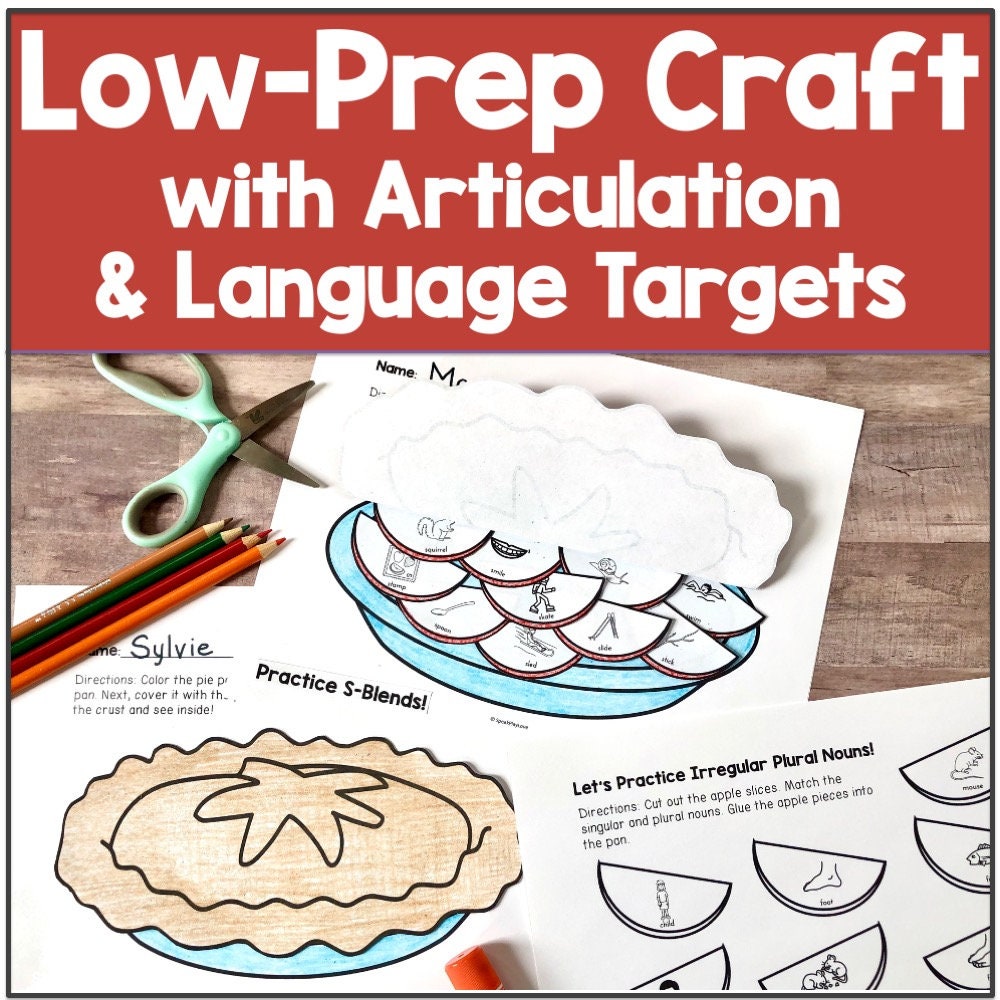 Printable Speech Therapy Craft, Fall, Thanksgiving, Articulation ...