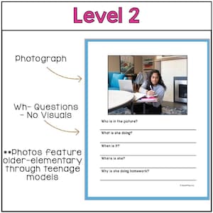 WH Questions About Picture Scenes; Printable; Speech Therapy Worksheets ...