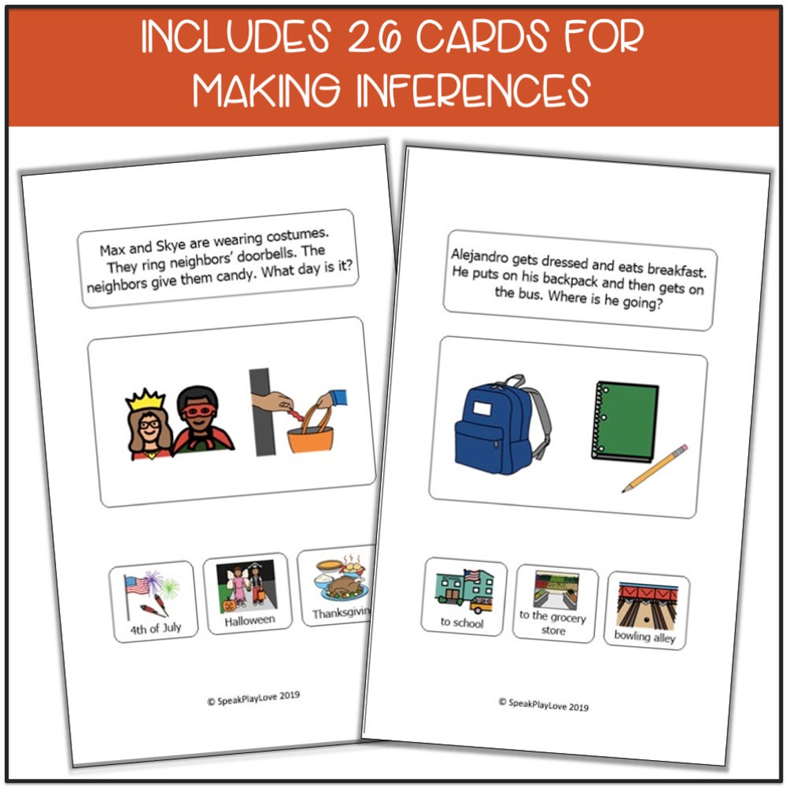 Printable Inferences Task Cards, Speech Therapy Materials, Inferencing ...