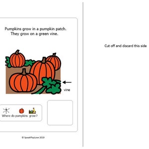 Printable Pumpkin Interactive Book With Wh Questions, Autism Activity ...