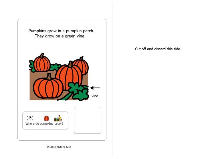 Printable Pumpkin Interactive Book With Wh Questions, Fall Speech ...