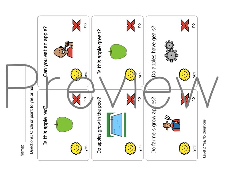 Printable Apple Interactive Book: Speech Therapy, Autism (PDF Download ...