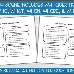 Winter WH Questions Picture Scenes: Speech Therapy Materials (digital ...
