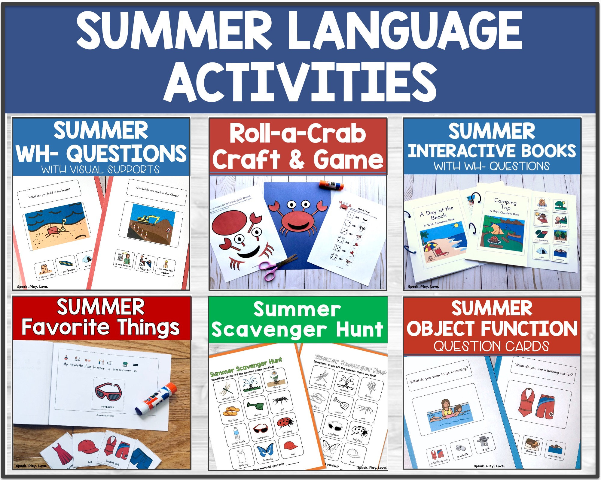 Printable Summer Speech Language Therapy Activities, Homework ...