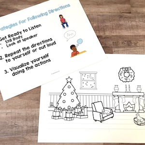 Printable Christmas Following Directions Coloring Pages, Digital ...