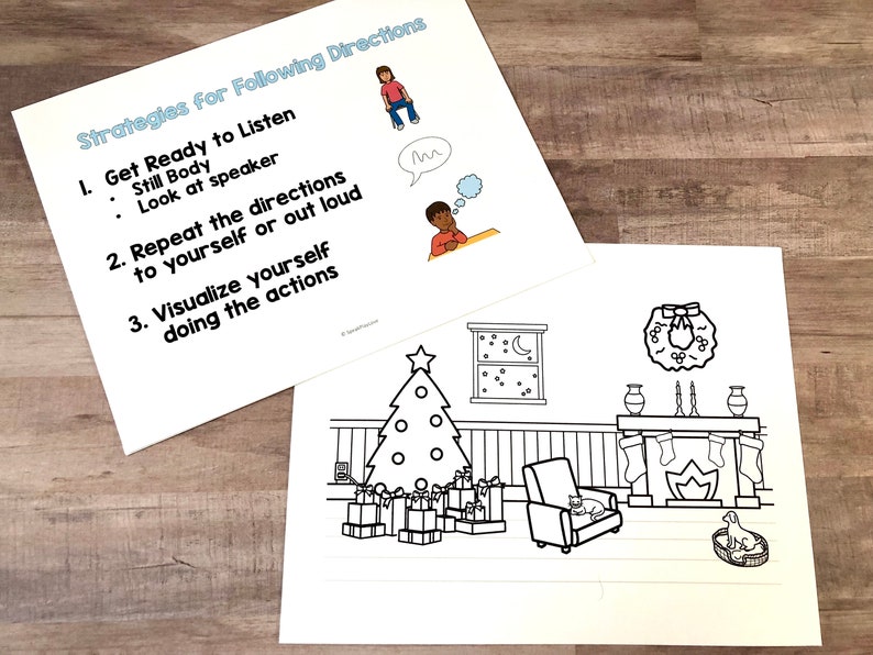 Printable Christmas Following Directions Coloring Pages, Digital ...