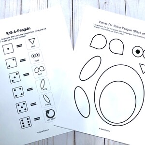 Printable Winter Craft for Kids, Roll-a-penguin Game and Craft, Arctic ...