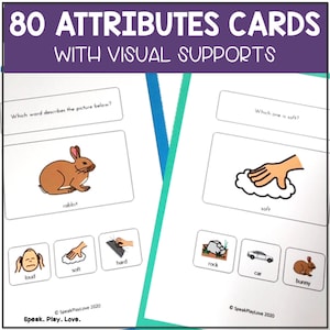 Attributes Cards Printable, Describing Words, Adjectives, Speech ...