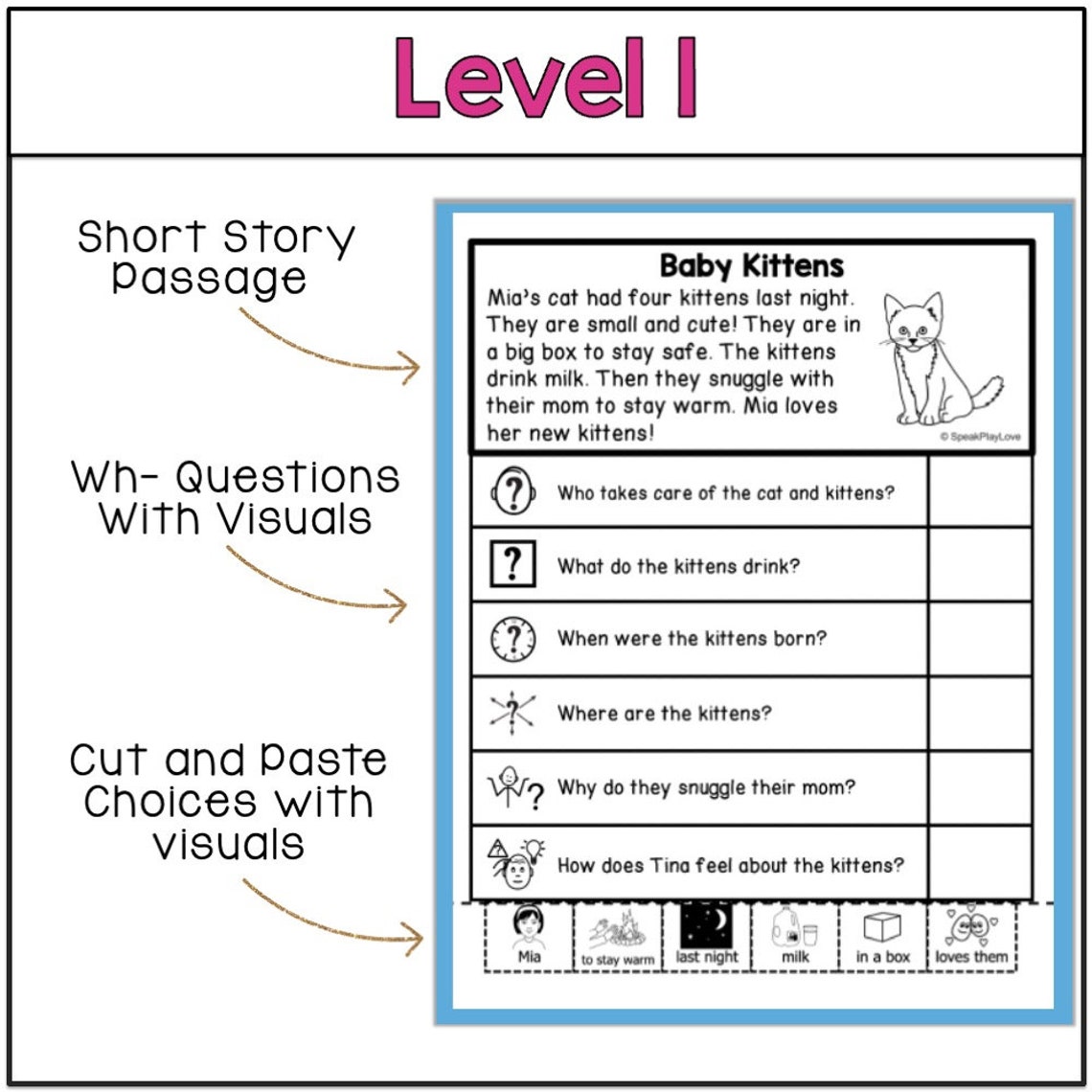 WH Questions Short Stories: Speech Therapy Worksheets (digital Download ...