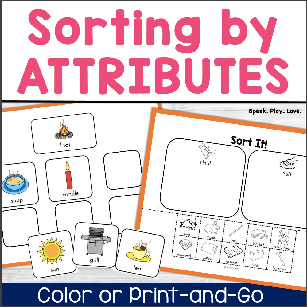 Printable Sorting by Attributes Activity, Describing Words, Preschool ...