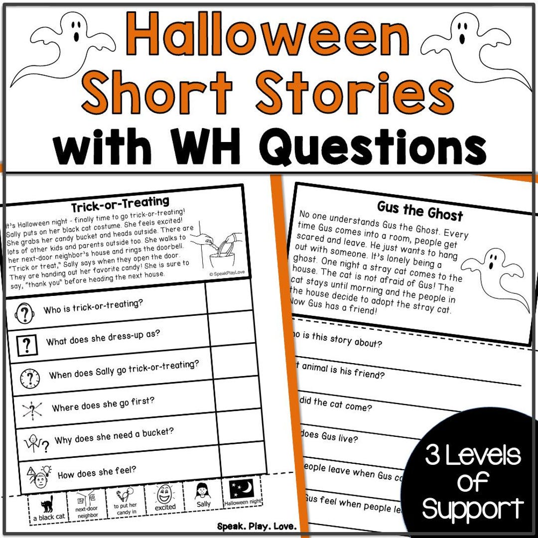 Halloween Short Stories With WH Questions (printable) - Etsy